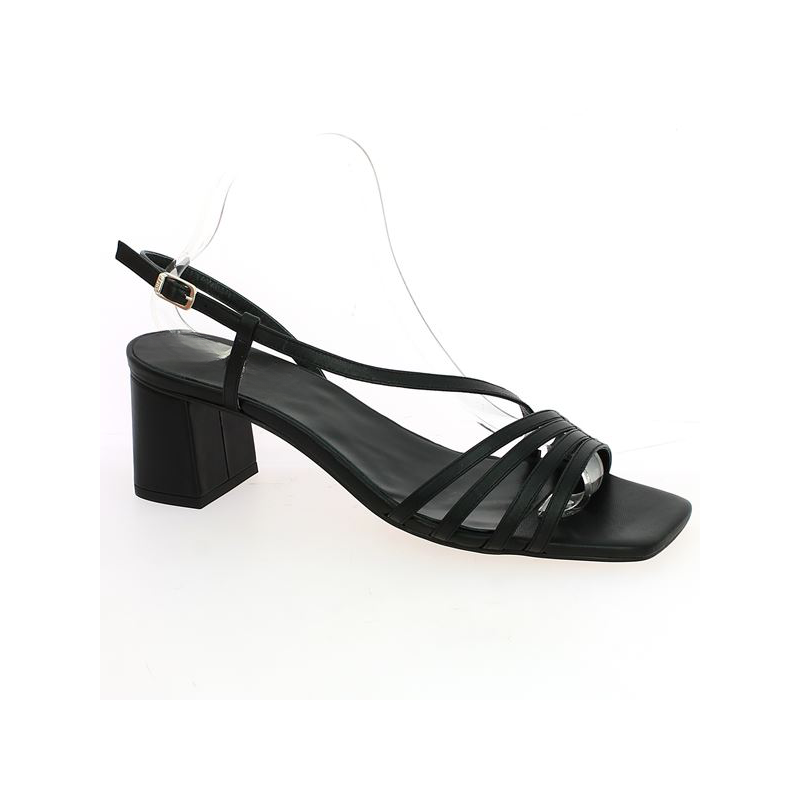 Amber - Sandale petit talon noir brides soirées - Nu-pieds grande ...