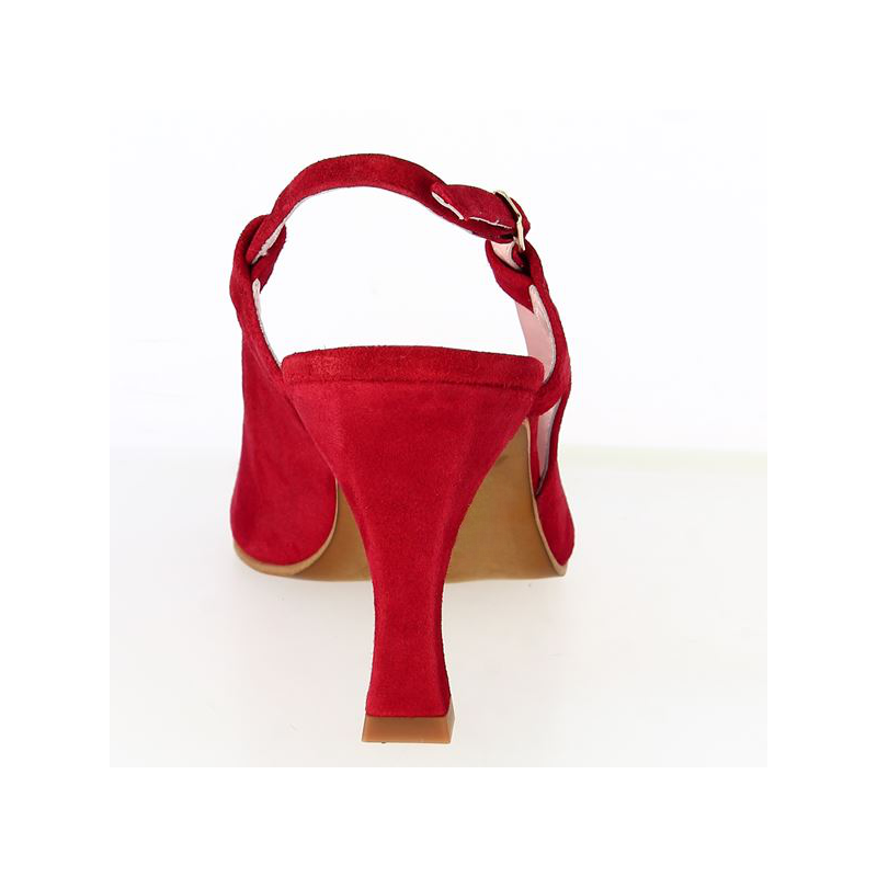 Taylor - Escarpin rouge ouvert au talon - Chaussures à Talons Grande ...