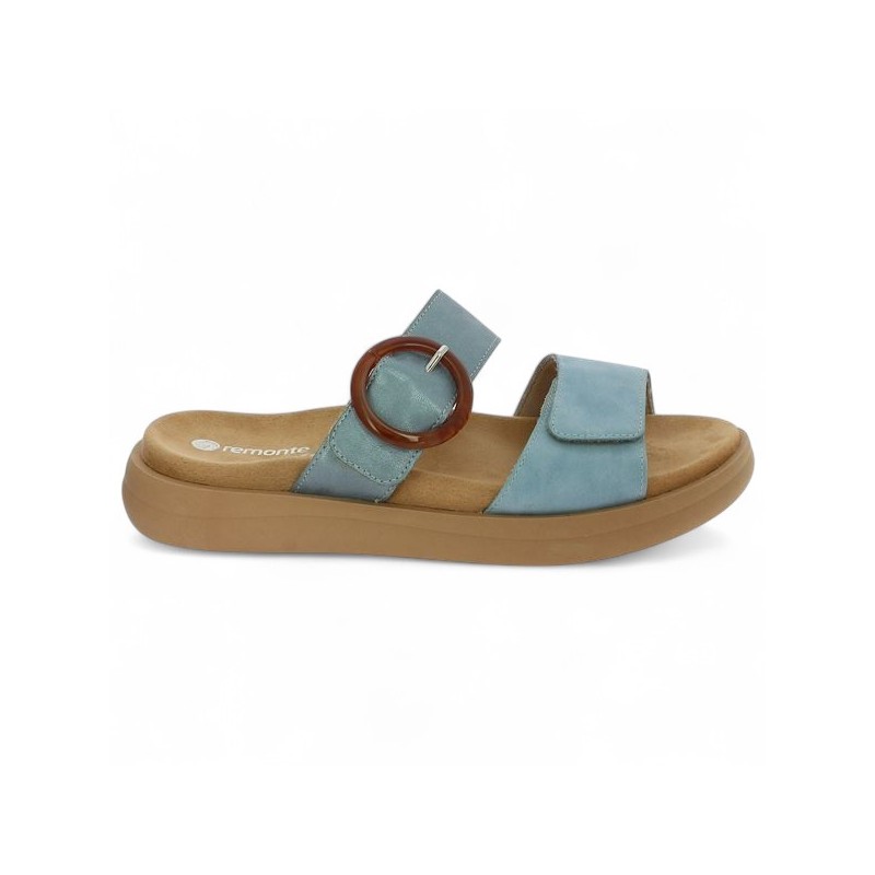 Rita - Mule bleu D2N51-10 - Mule Remonte femme grande taille - Shoesissime