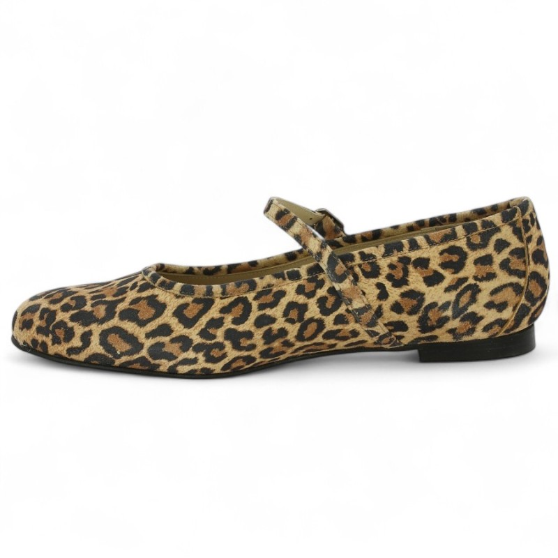 Brigitte - Leopard print strappy flat slippers - Ballerinas 42, 43, 44 ...